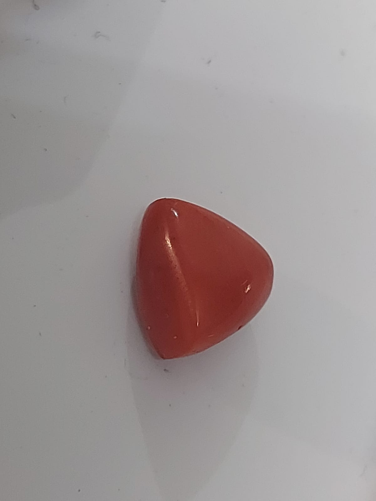 Red Coral | Moonga stone | Italian | Triangle | 9 ratti | With Certifi ...