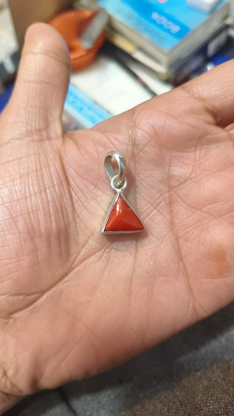Triangle Moonga Pendant | With Lab Certificate – Vedic Crystals